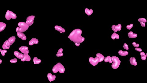 Flying Pink Heart Love 3d Rendering Stock Footage Video (100% Royalty ...