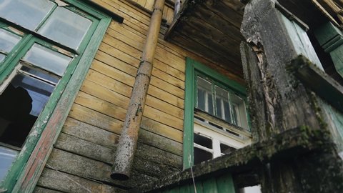 Wooden House Rotting Falling Apart Left Stock Footage Video (100% ...