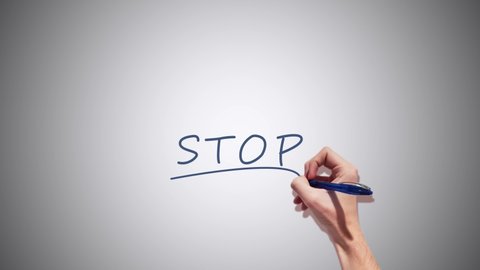 Realistic 2d Had Writing Stop Pen Stock Footage Video (100% Royalty ...