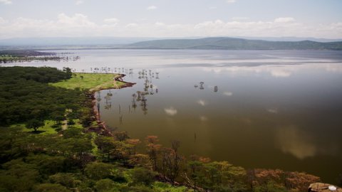 Beautiful Kenyan Vista Lakeside Town Large Stock Footage Video (100% ...
