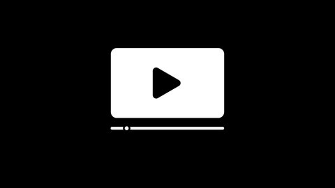 Animation White Video Player Icon On Stock Footage Video (100% Royalty ...