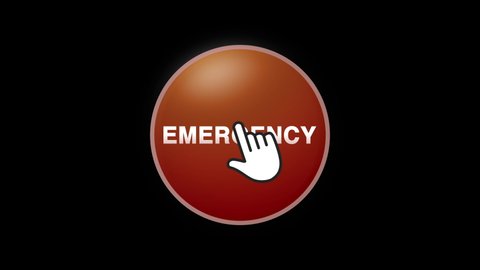 Emergency Button Click Animation On Black Stock Footage Video (100% ...