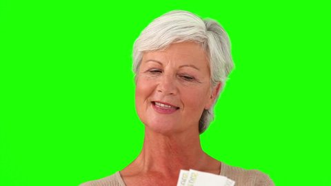 Older Woman Smiling On Green Screen Stock Footage Video (100% Royalty ...