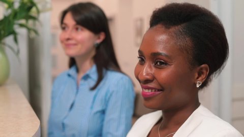 Women Client Writes Paperwork Reception Preparation Stock Footage Video ...