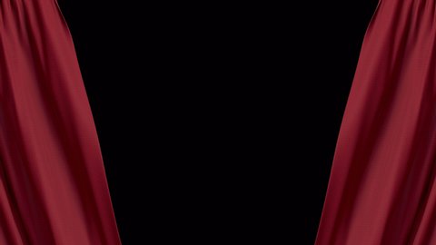 Curtain Open Close Transparent Background Alpha Stock Footage Video ...