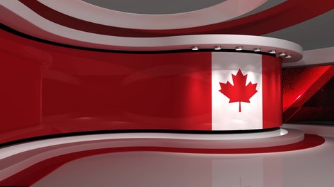 Virtual Background Tv Studio Canada Canada Stock Footage Video (100% ...