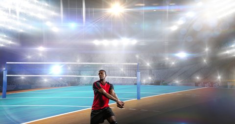 Animation Male Netball Player Over Sports Stock Footage Video (100% ...