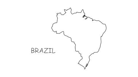 Brazil Map Animation Line Black Line Stock Footage Video (100% Royalty ...