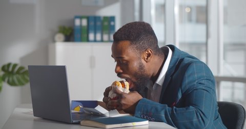 African Male Worker Office Having Fast Stock Footage Video (100% ...