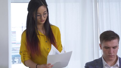 Angry Mad Female Boss Yelling Man Stock Footage Video (100% Royalty ...