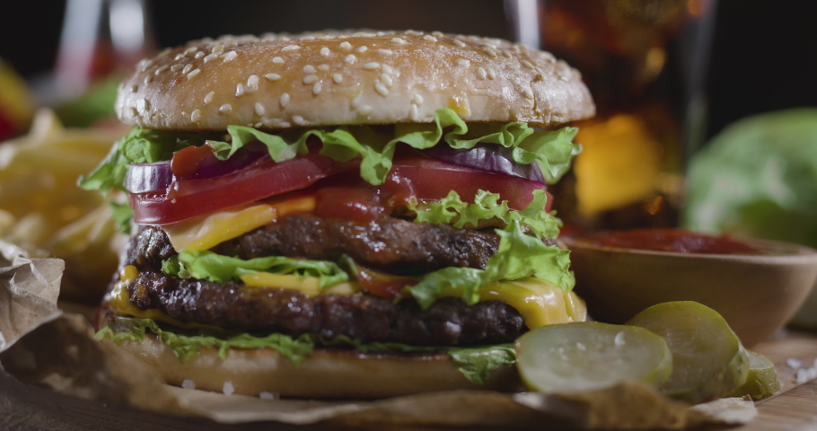 camera pans slowly across fast food Stock Footage Video (100% Royalty ...