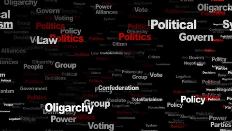 Politics Keywords Animation Background Loop 4k Stock Footage Video (100 ...