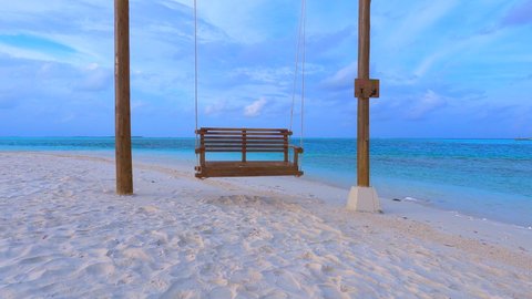 Swing On Beaches Maldives Stock Footage Video (100% Royalty-free ...