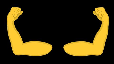 Loop Animation Biceps Contracting Muscle Transparent Stock Footage ...