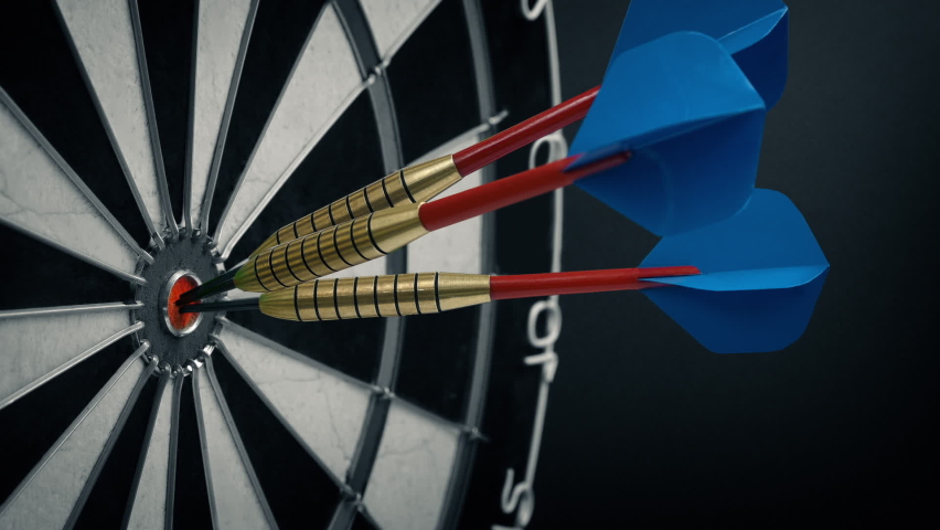 triple bullseye darts success achievement Stock Footage Video (100% ...