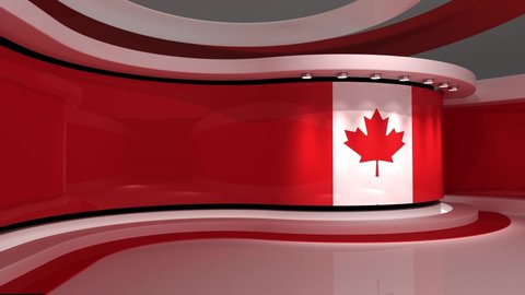 Tv Studio Canada Canada Flag News Stock Footage Video (100% Royalty ...