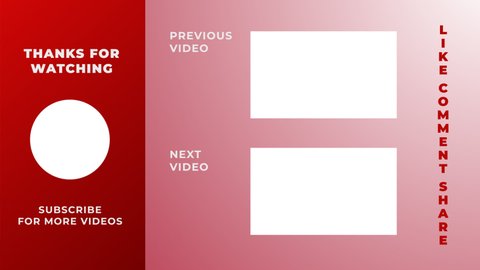 End Screen Red Gradient Theme Video Stock Footage Video (100% Royalty ...