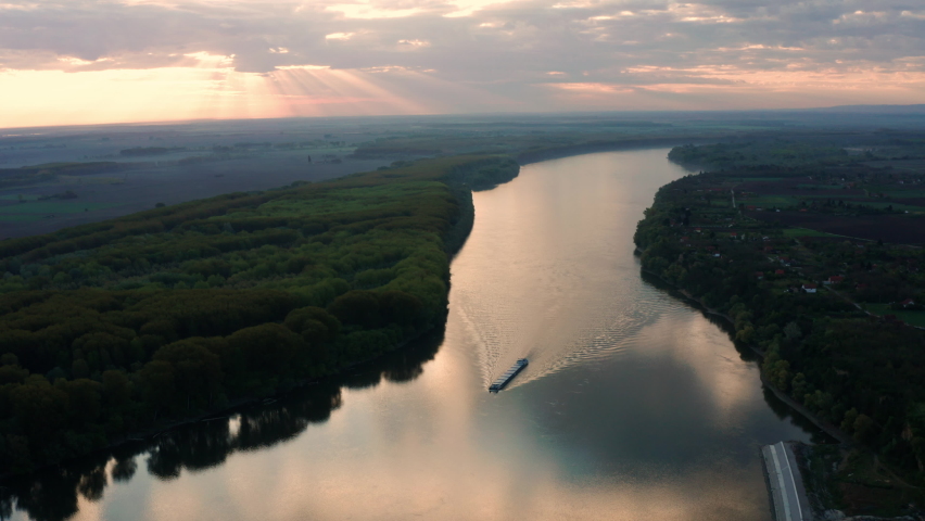 sunrise sky over danube river barge Stock Footage Video (100% Royalty ... sunrise sky over danube river barge Stock Footage Video (100% Royalty ...
