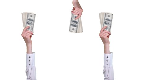 Money Cash Gif Animation Closeup Female Stock Footage Video (100% ...