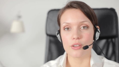 Pretty Customer Service Operator Secretary Stock Footage Video (100% ...