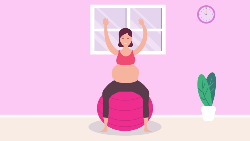Pregnant exercise cartoon Stock Video Footage - 4K and HD Video Clips ...