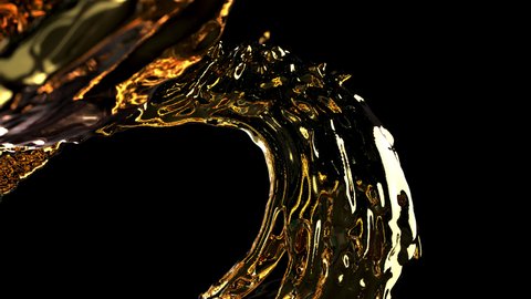 Animation Liquid Gold Flowing On Black Stock Footage Video (100% ...