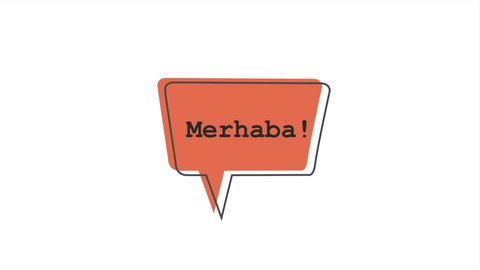 Hello Text Turkish Merhaba Animated Word Stock Footage Video (100% ...