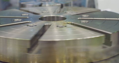 Round Metal Part Rotates On Metalworking Stock Footage Video (100% ...
