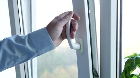 Man Closing Window Office Swing Mode Stock Footage Video (100% Royalty ...