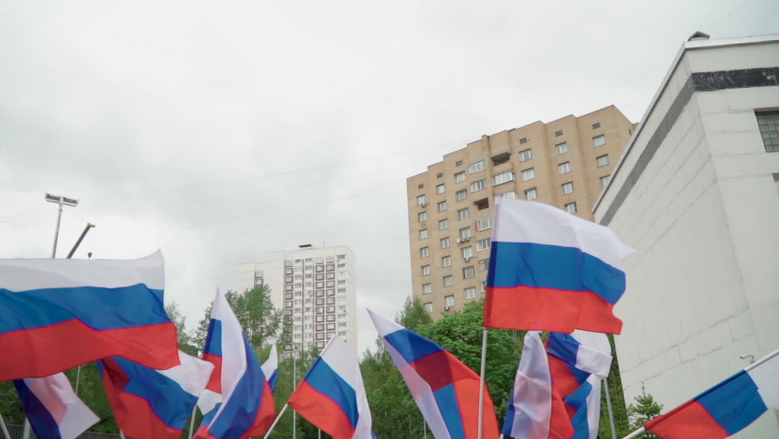 Many Flags of Russia Flutter Stock Footage Video (100% Royalty-free ...