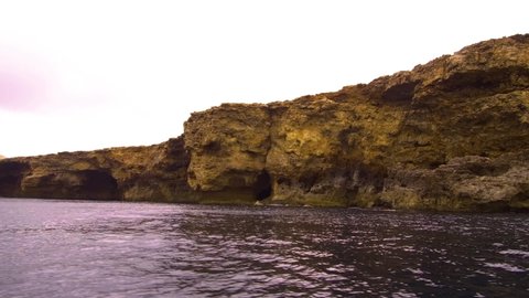 Tall Sheer Cliffs Malta Coastline Seen Stock Footage Video (100% ...