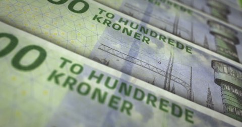 Danish Krona Banknote Loop Dkk Money Stock Footage Video (100% Royalty ...