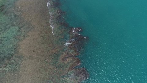 Deep Sea Shallow Sea Boundaries Aerial Stock Footage Video (100% ...