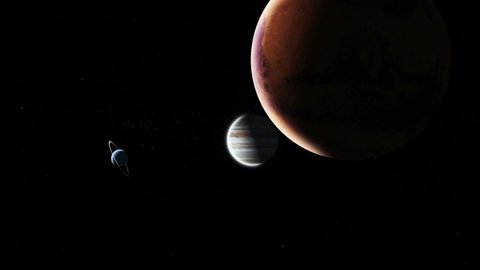 Realistic Planet Mars Deep Space Stock Footage Video (100% Royalty-free ...