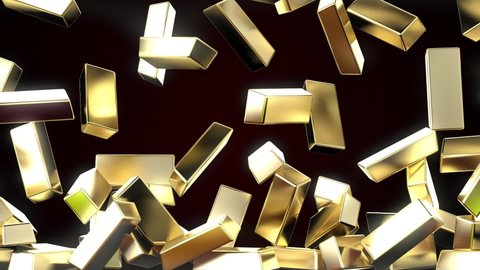 Gold Bars Animation Loop Fall Top Stock Footage Video (100% Royalty ...