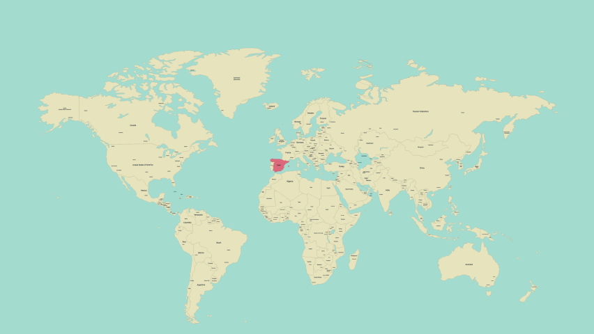 Animated Map of Spain with Stock Footage Video (100% Royalty-free ...