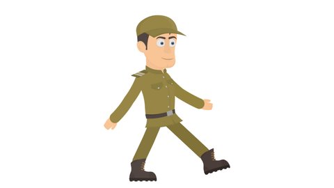 Soldier Animation Marching Soldier Alpha Channel Stock Footage Video ...