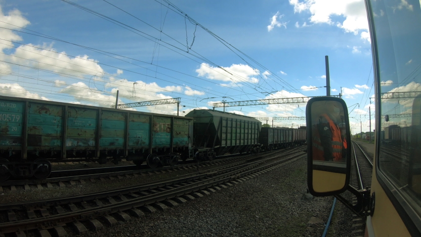 View from the Locomotive Drivers Stock Footage Video (100% Royalty-free ...