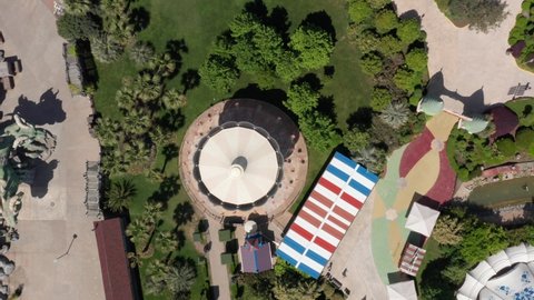 Carousel Amusement Park Topdown View Aerial Stock Footage Video (100% ...