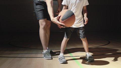 Handheld Tracking Shot Male Basketball Player Stock Footage Video (100% ...