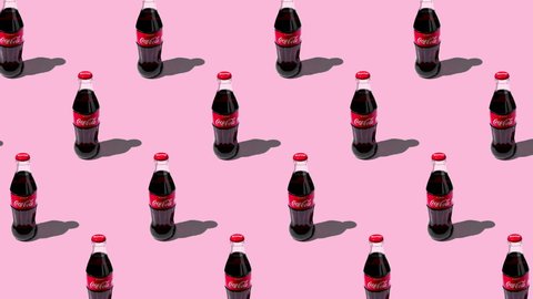 Seamless Looping Animation Pattern Coca Cola Stock Footage Video (100% ...