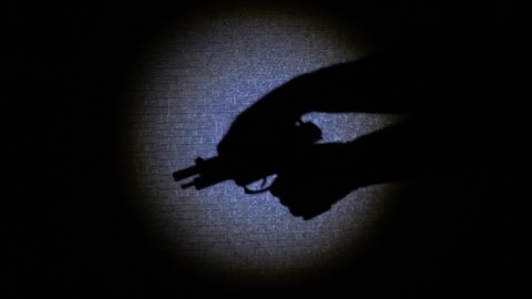 Hand Inserting Magazine Into Gun Shadow Stock Footage Video (100% ...