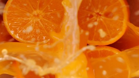 Orange Falling Splashing Into Freshly Squeezed Stock Footage Video (100 ...