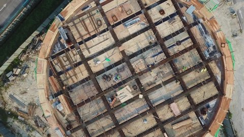 Top View Working Construction Site Stock Footage Video (100% Royalty ...