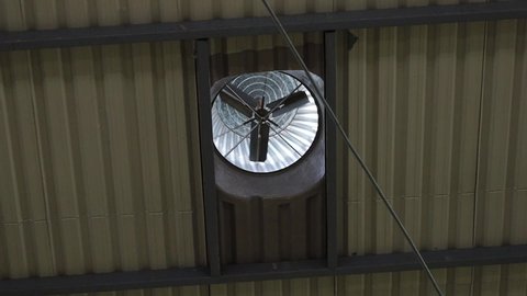 Roof Ventilation Fan Bottom View Metal Stock Footage Video (100% ...