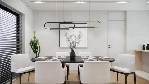 4k Modern Living Dining Room Interior Stock Footage Video (100% Royalty ...