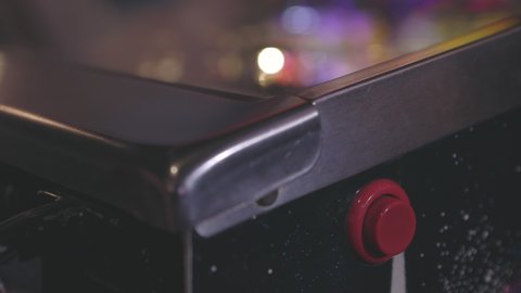 Person Hitting Flipper Button Pinball Game Stock Footage Video (100% ...