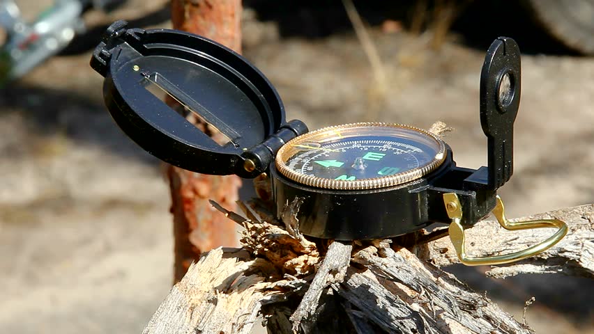 travel compass marching woods put on Stock Footage Video (100% Royalty ...
