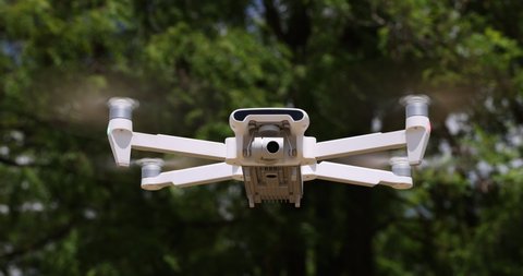 White Small Copter Flying On Background Stock Footage Video (100% ...