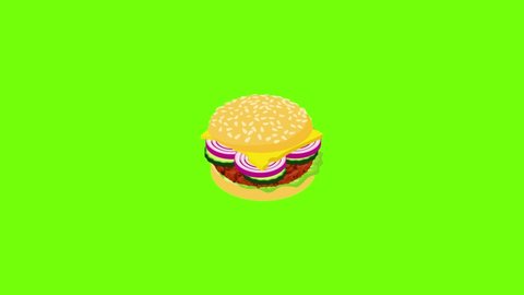 Burger Icon Animation Cartoon Object On Stock Footage Video (100% ...